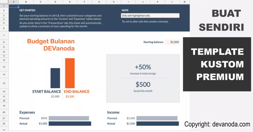 Cara Membuat Template Excel atau Google Sheets yang Keren